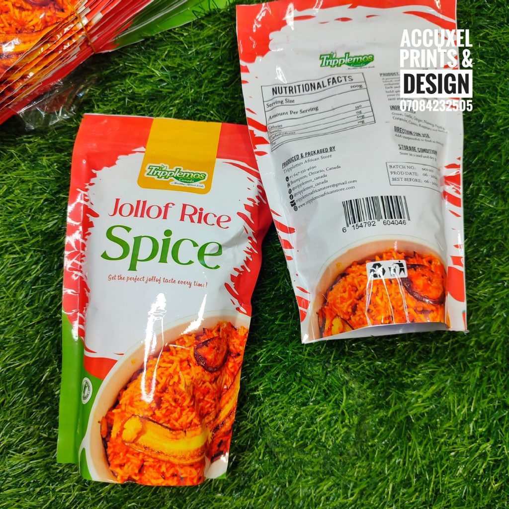 Get Custom Jollof Rice Spice Pouch Design And Printing (Low Minimum ...