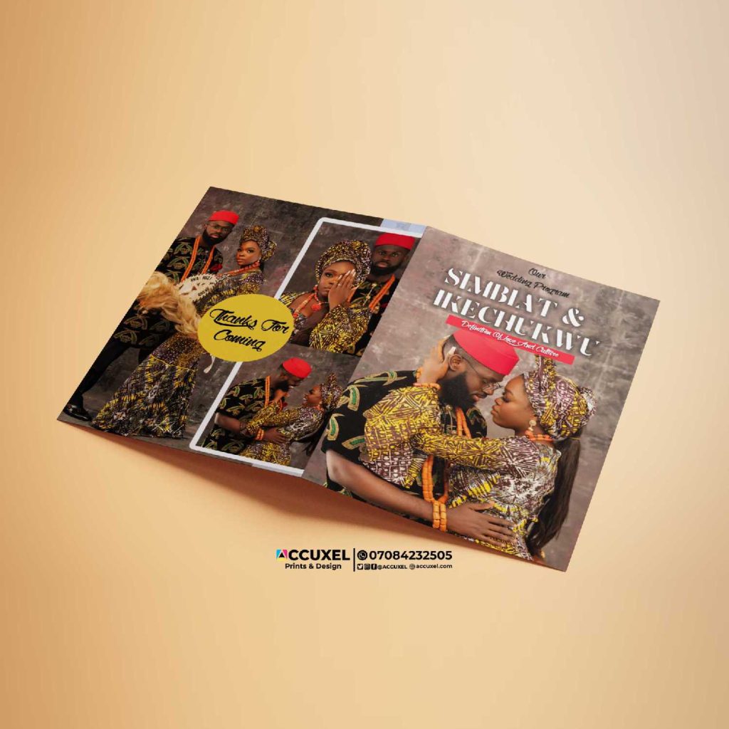 Get Custom A5 Bifold Wedding Program Design And Printing - Design And ...