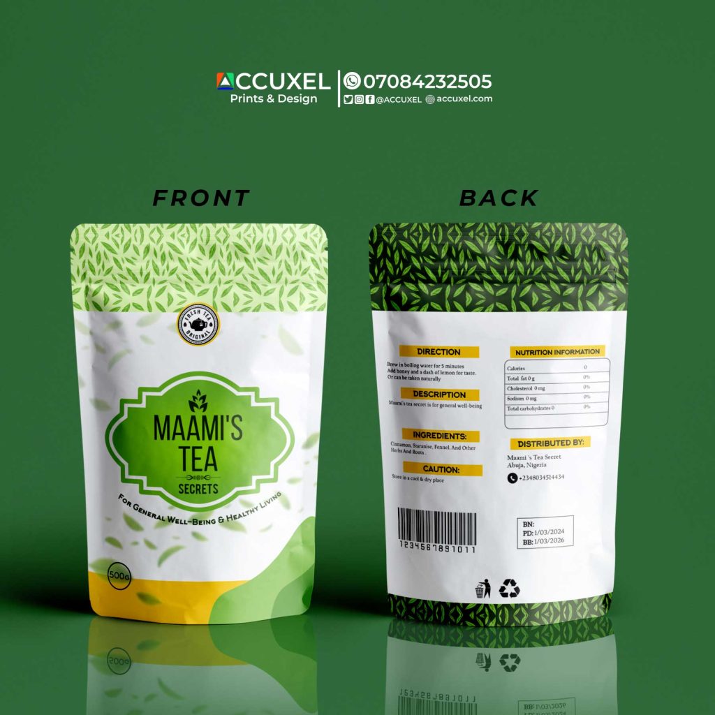 Get Custom Tea Pouch Design And Printing (Low Minimum Order) - Design ...