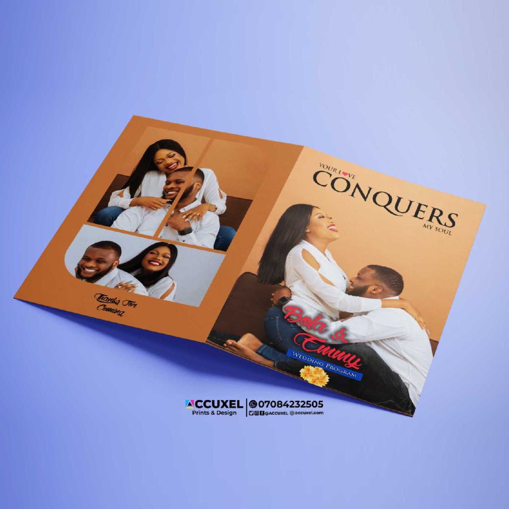 Get Custom A4 Bifold Wedding Program Design And Printing - Design And ...