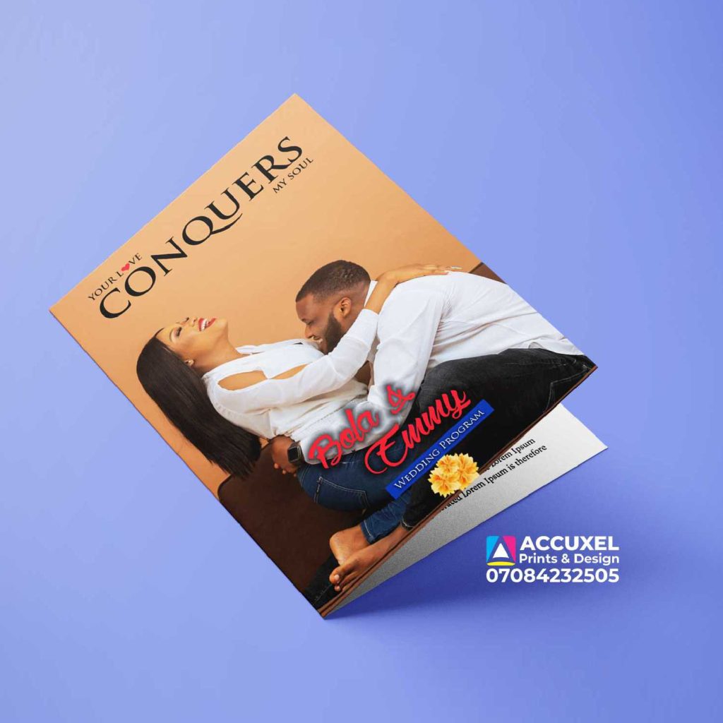 Get Custom A5 Bifold Wedding Program Design And Printing - Design And ...