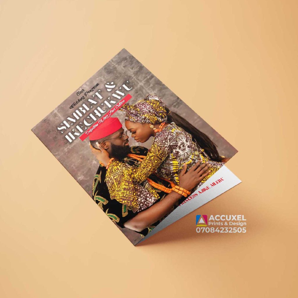 Get Custom A5 Bifold Wedding Program Design And Printing - Design And Printing Company In Kwara ...