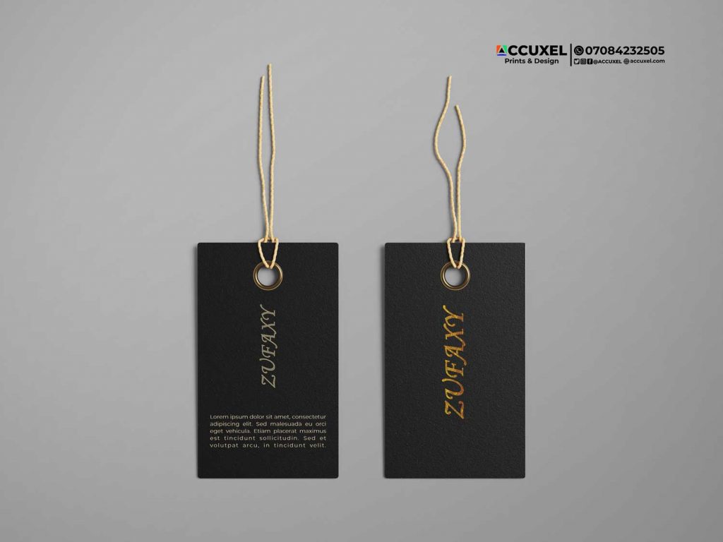 Get Custom Black Hang Tags With Gold Foil Design And Printing In ...