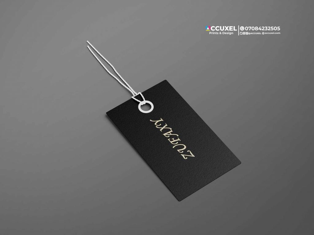 Get Custom Black Hang Tags With String Printing In Nigeria - Design And ...