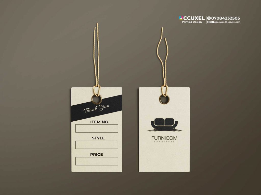 Get Custom Furniture Hang Tags Design And Printing In Nigeria - Design ...