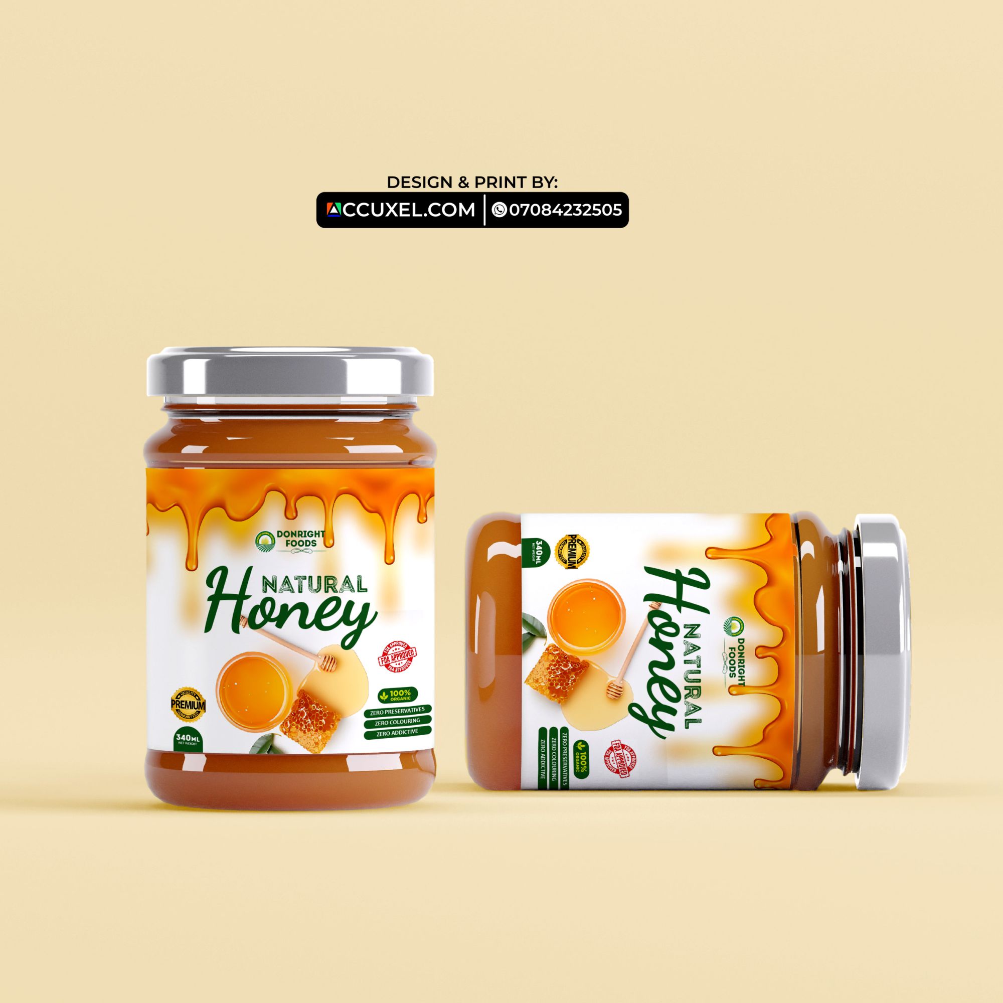 Get Custom Honey Jar Label Stickers Design And Printing - Design And Printing Company In Kwara ...