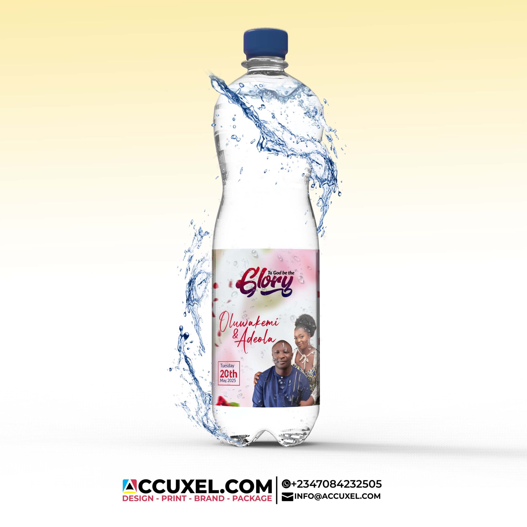 Get Custom Wedding Water Bottle Label Sticker Design And Printing ...