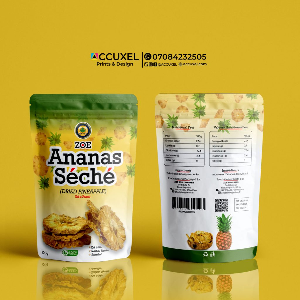 Get Dried Pineapple Pouch Packaging Design Printing (Low Minimum Order ...