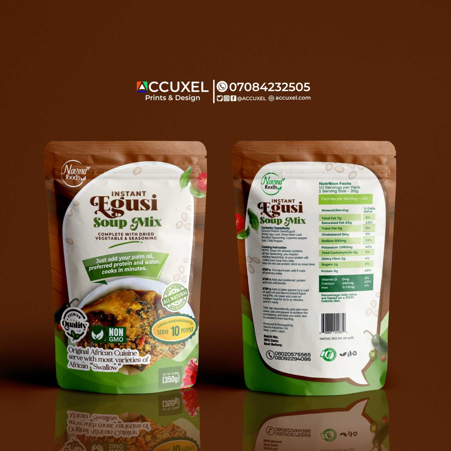 Get Egusi Soup Powder Pouch Packaging Design And Printing - Design And ...