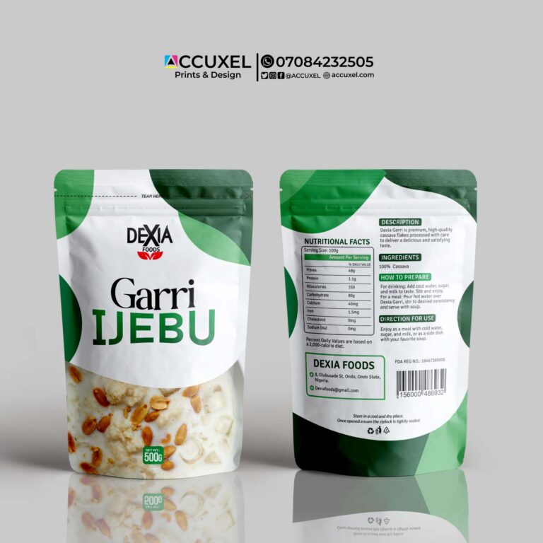 Get Garri Ijebu Packaging Pouch Design & Printing - Design And Printing ...