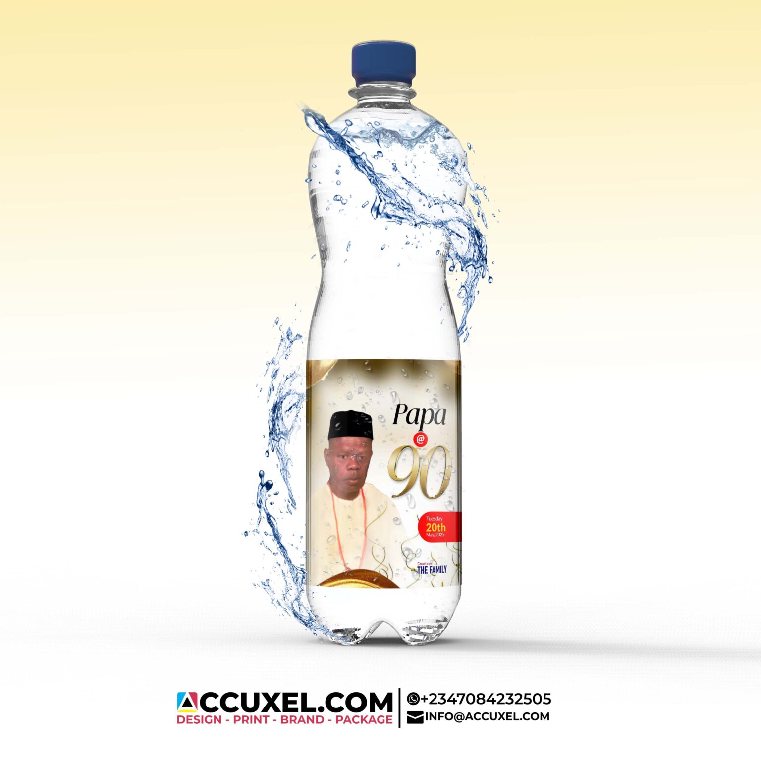 Get Custom 70th Birthday Water Bottle Labels Sticker Design And ...