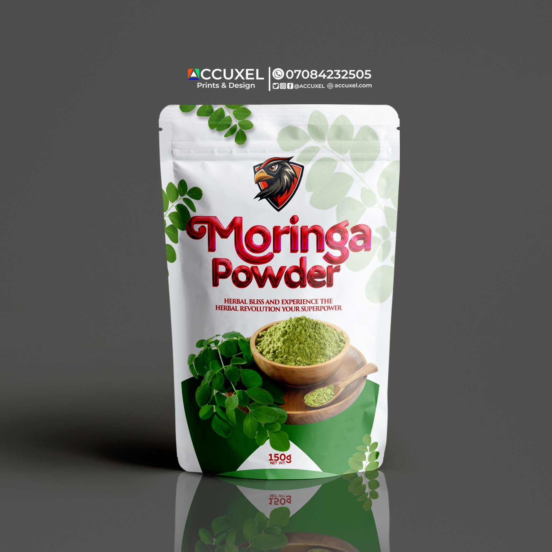 Get Moringa Powder Packaging Pouch Design And Printing - Design And ...