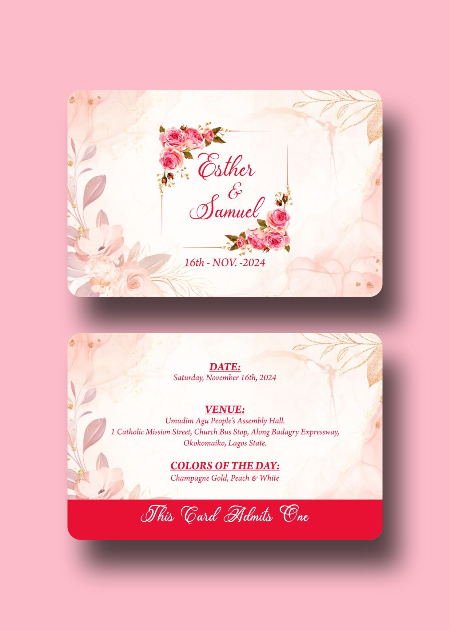 Get Custom Wedding Access Cards Design And Printing - Design And ...