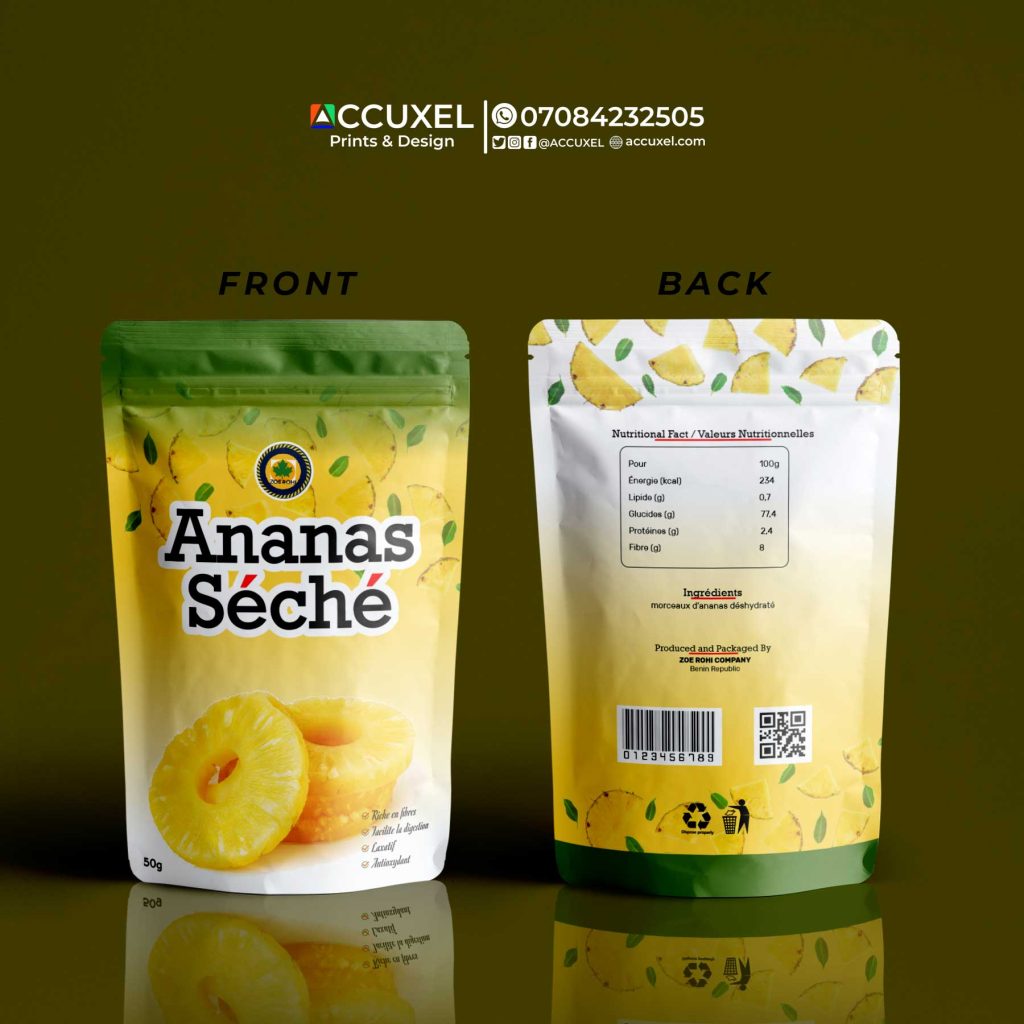 Get Dried Pineapple Pouch Packaging Design Printing (Low Minimum Order ...