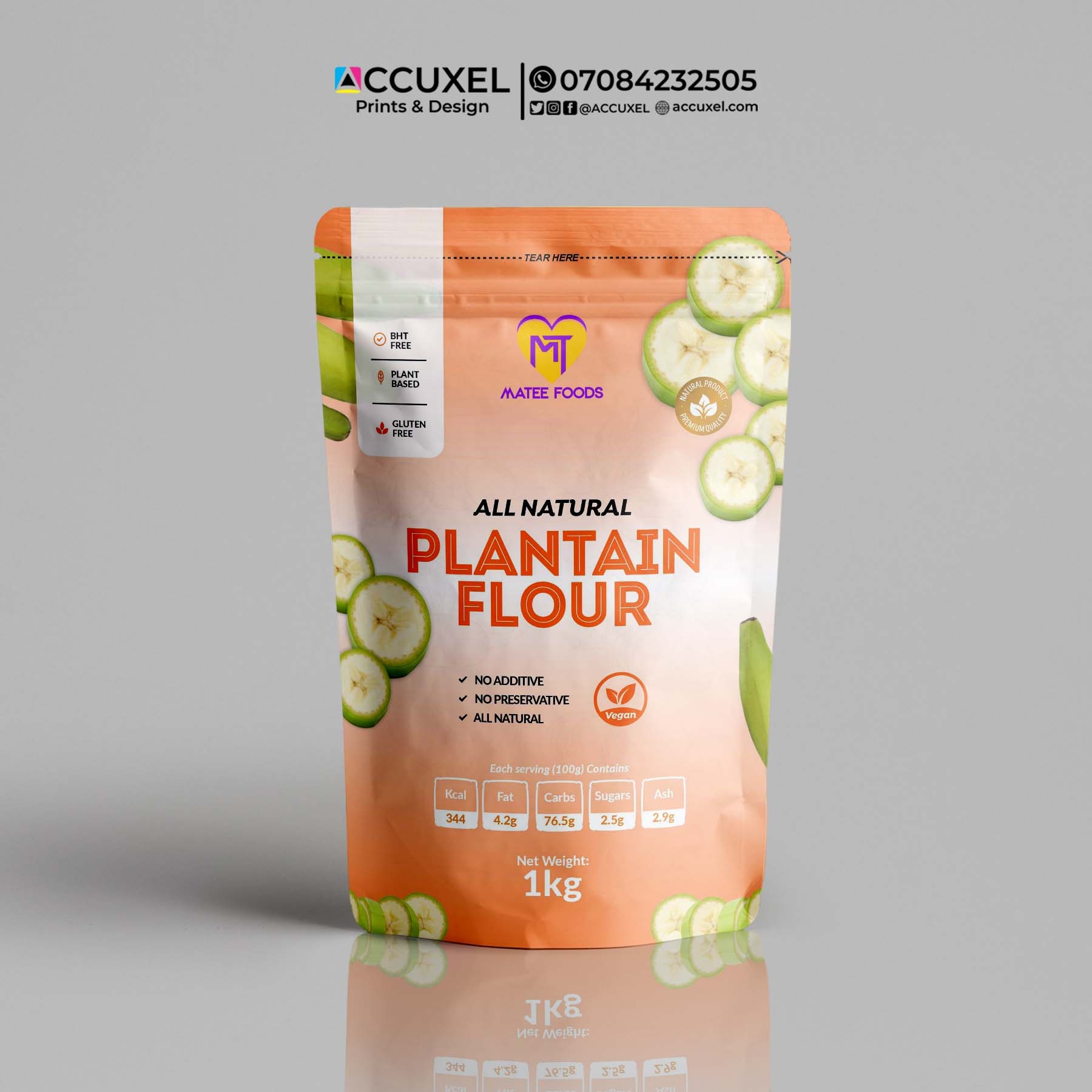Get Plantain Flour Packaging Pouch Design And Printing - Design And ...