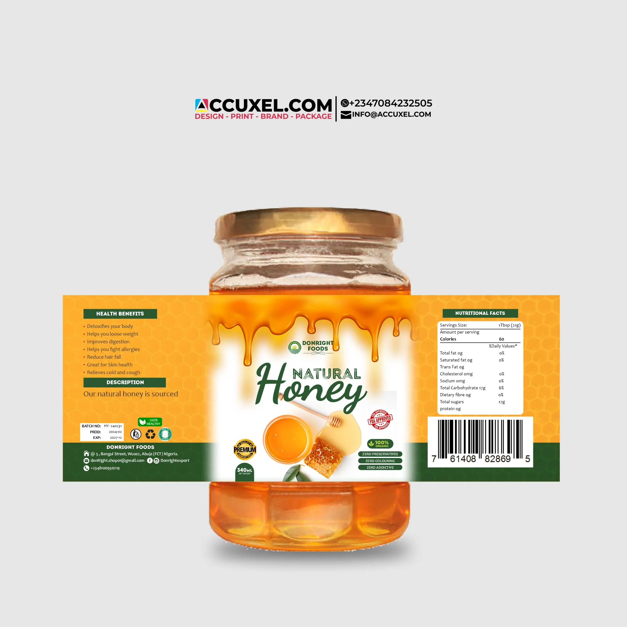 Get Custom Rectangle Honey Jar Label Stickers Design And Printing ...