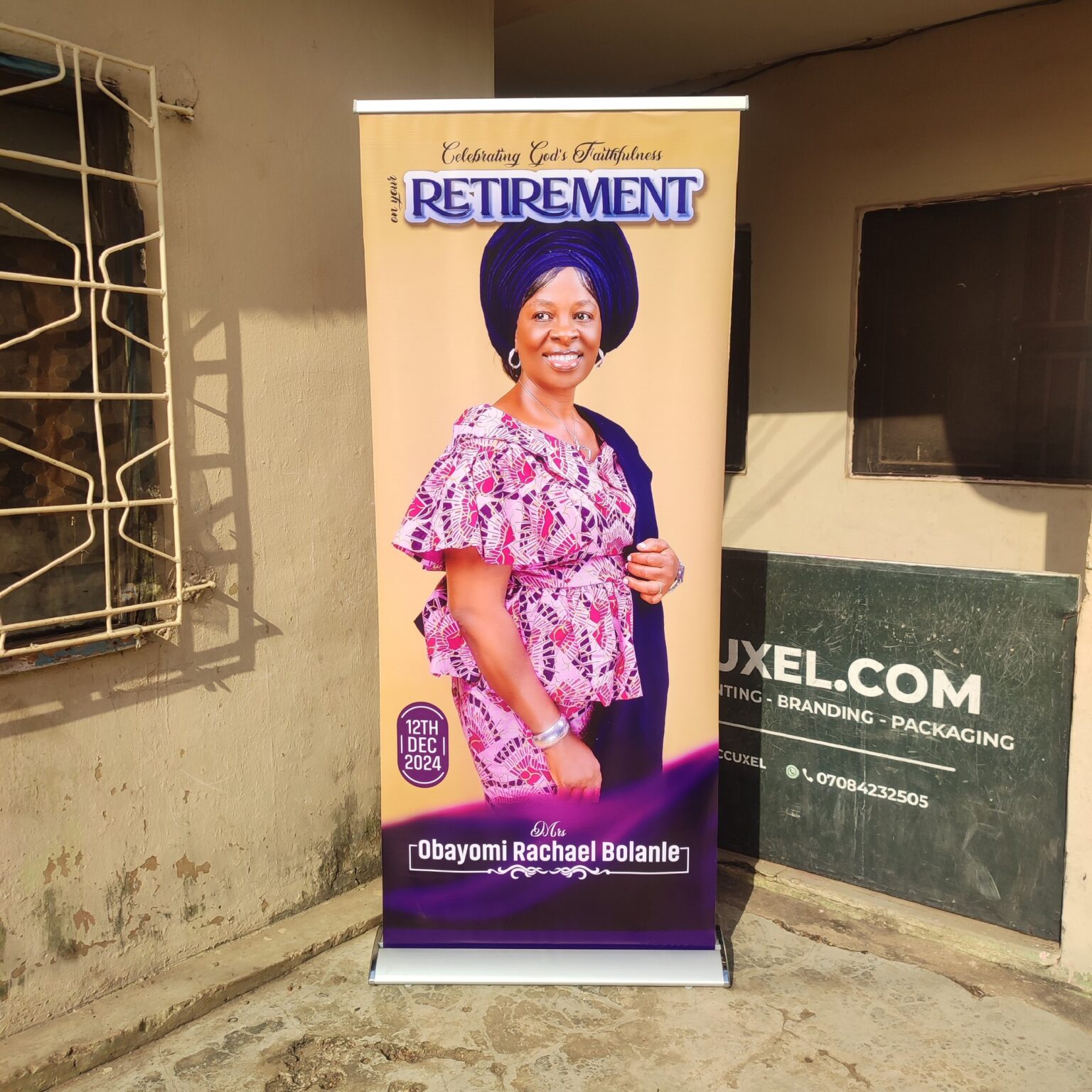Get Custom Retirement Roll Up Banner Design And Printing - Design And ...