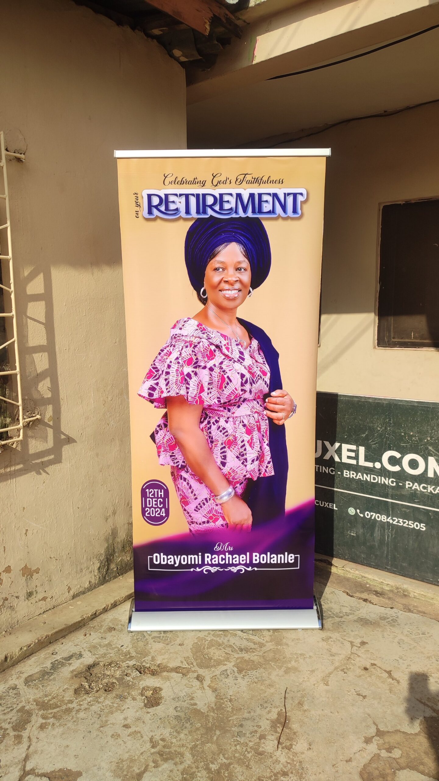 Get Custom Retirement Roll Up Banner Design And Printing - Design And ...