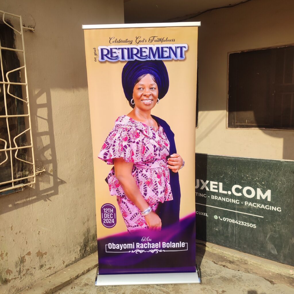 Get Custom Retirement Roll Up Banner Design And Printing - Design And ...