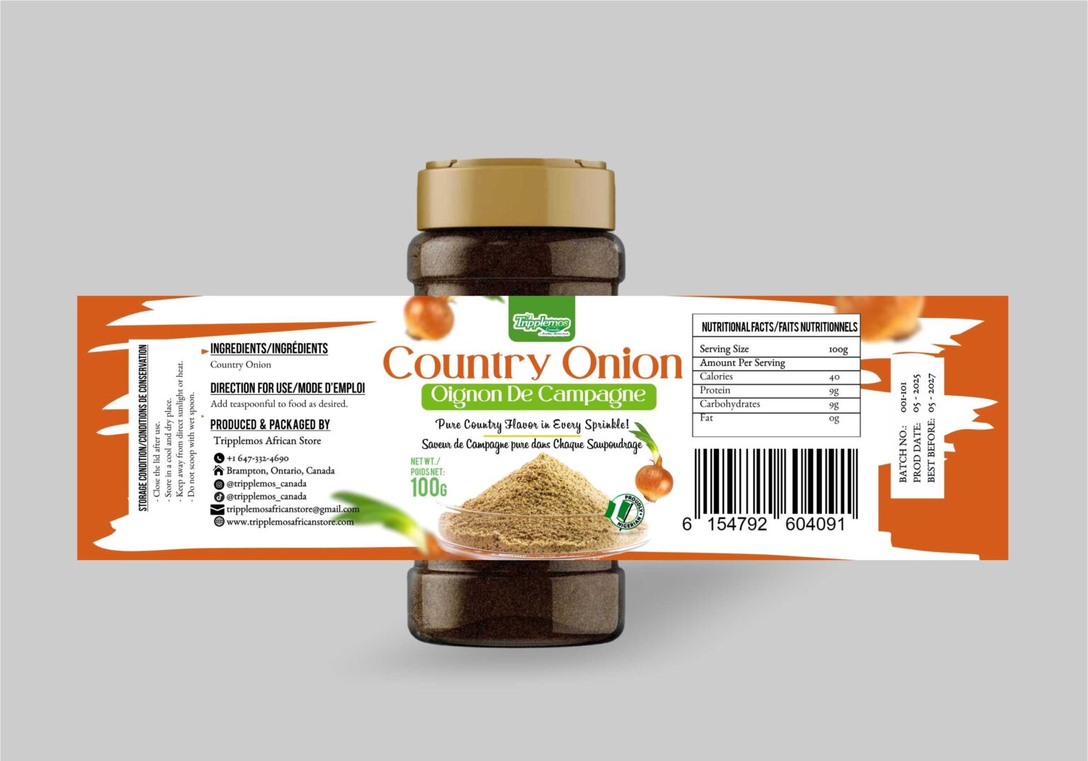 Get Jollof Rice Seasoning Spice Bottle Label Stickers Design Printing ...