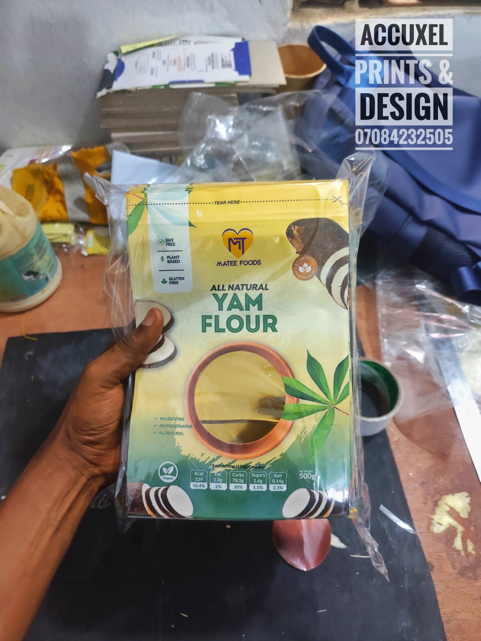 Get Yam Flour Packaging Pouch Design And Printing - Design And Printing ...