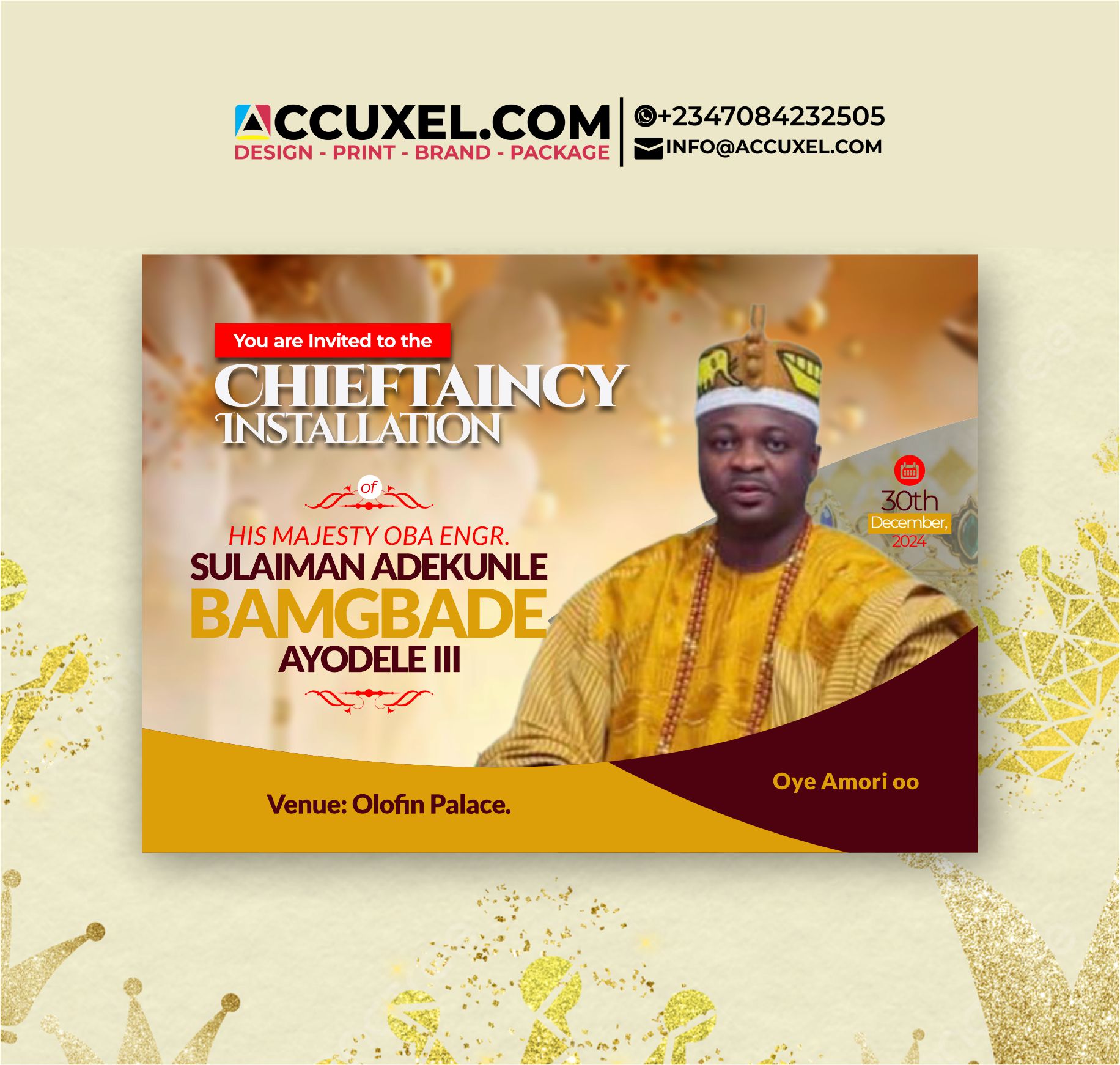Get Chieftaincy Invitation Card Design And Printing - Design And ...