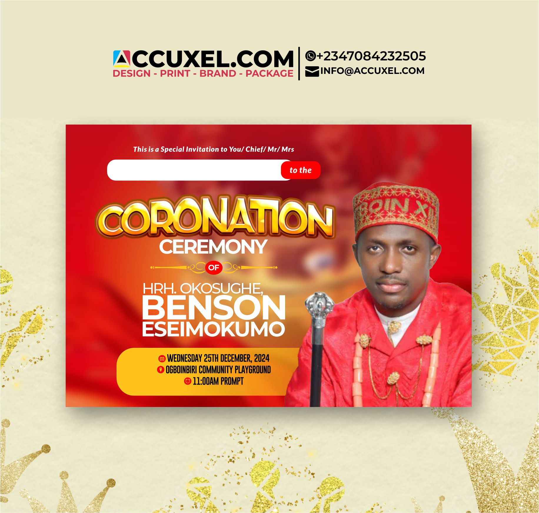 Get Chieftaincy Invitation Card Design And Printing - Design And ...