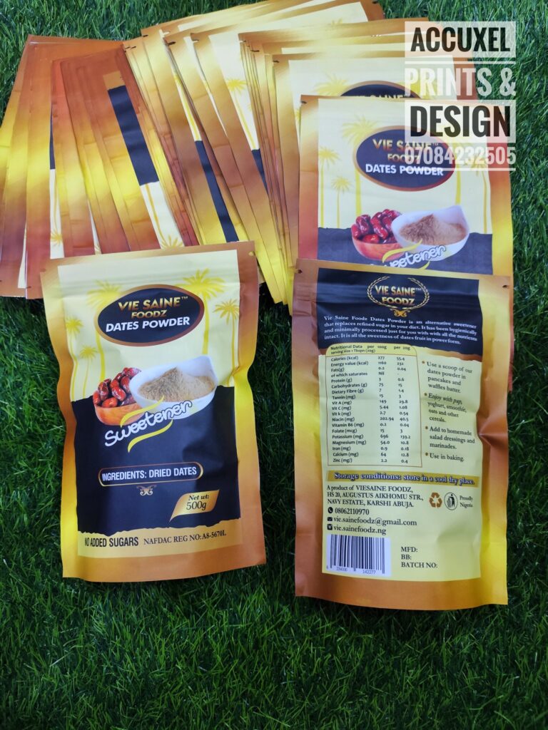 Get Dates Powder Packaging Pouch Design Printing - Design And Printing ...