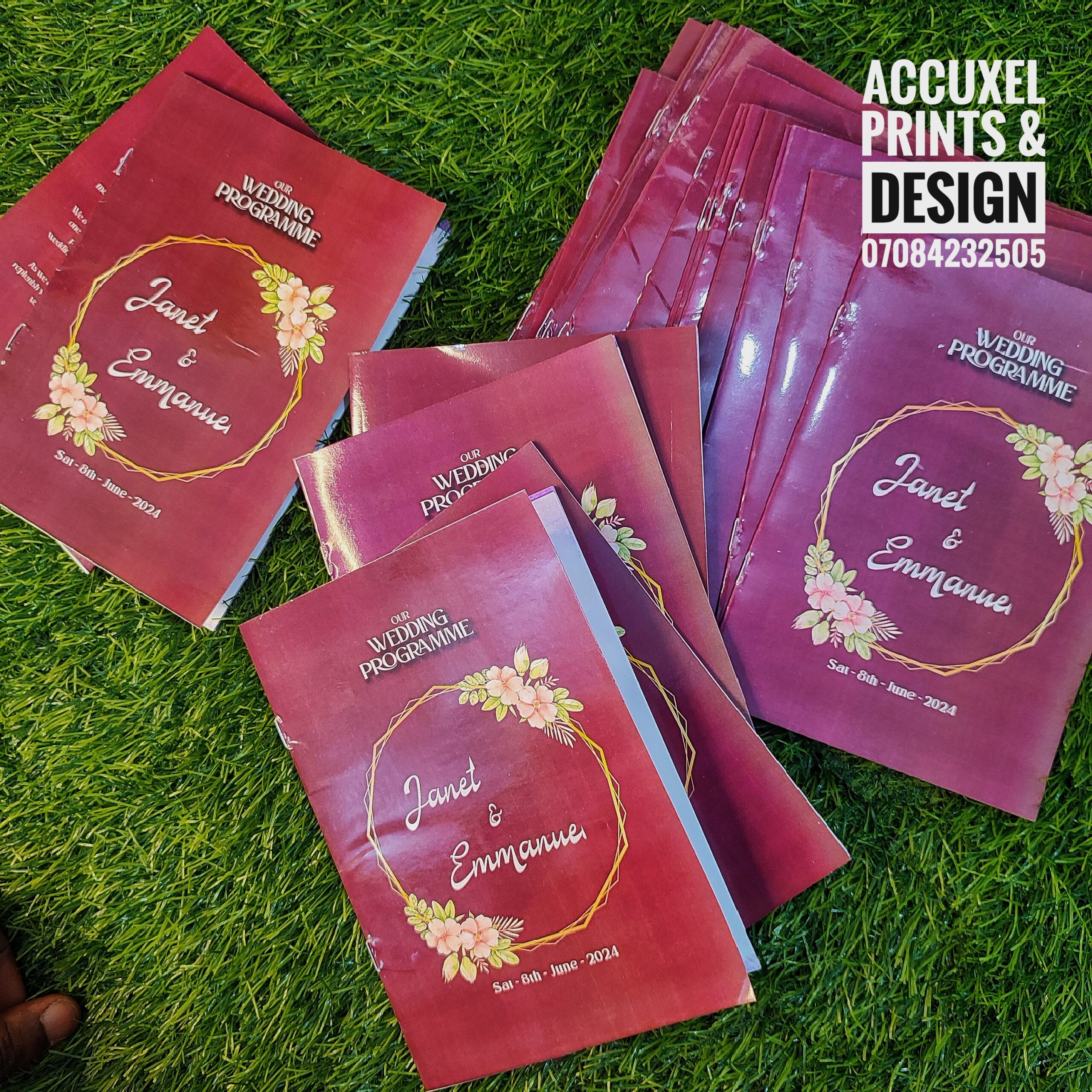 Get A5 Wedding Program Without Pictures Design Printing - Design And ...