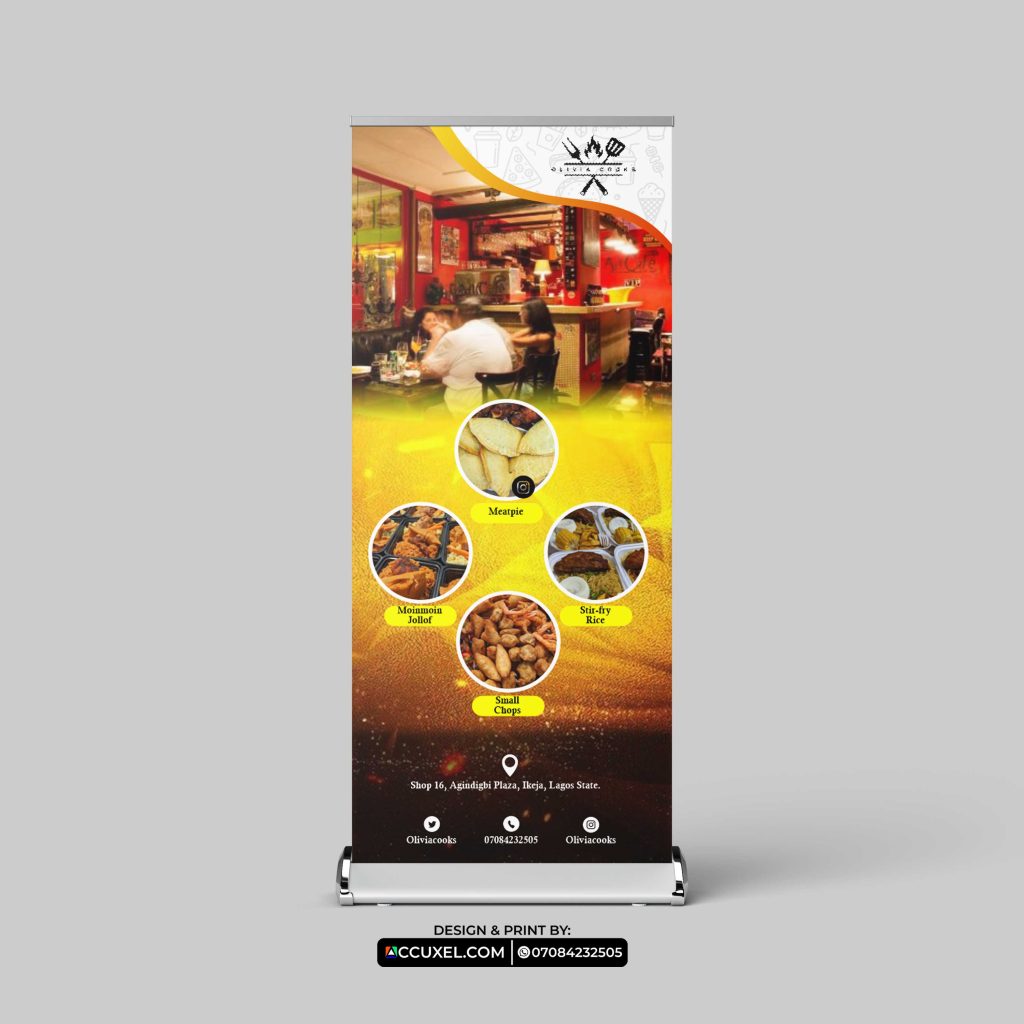 Get Custom Restaurant Roll Up Banner Design And Printing - Design And ...