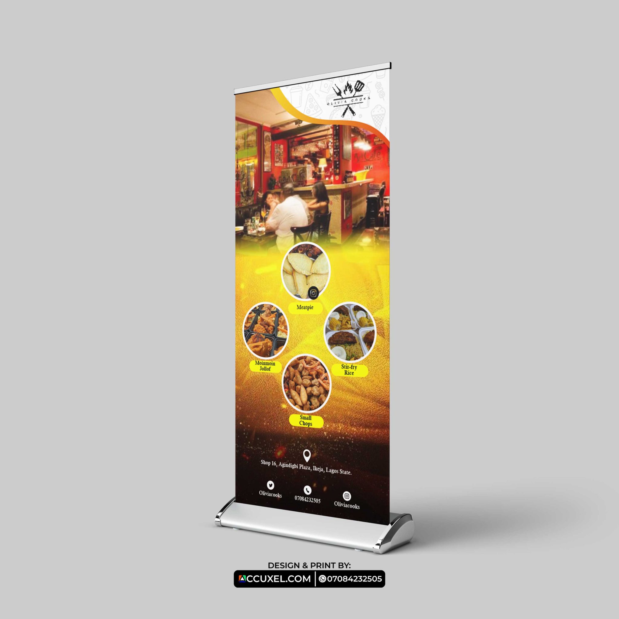 Get Custom Restaurant Roll Up Banner Design And Printing - Design And ...